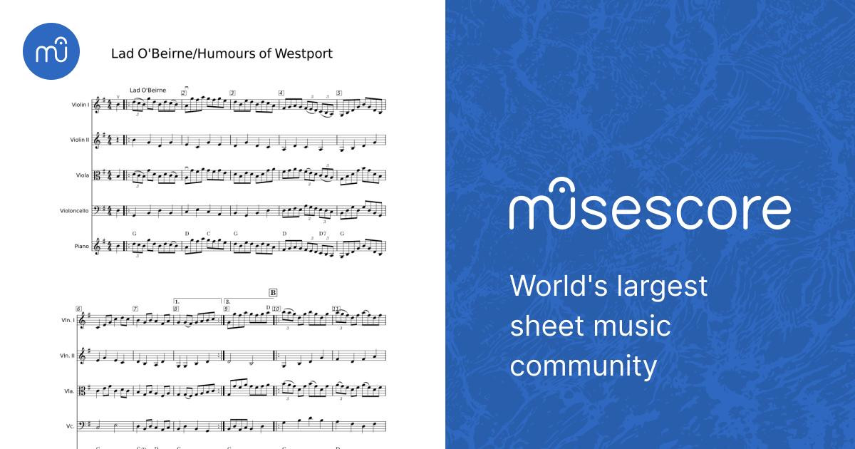 Lad O'Beirne Sheet music for Piano, Violin, Viola, Cello (Piano Quintet ...