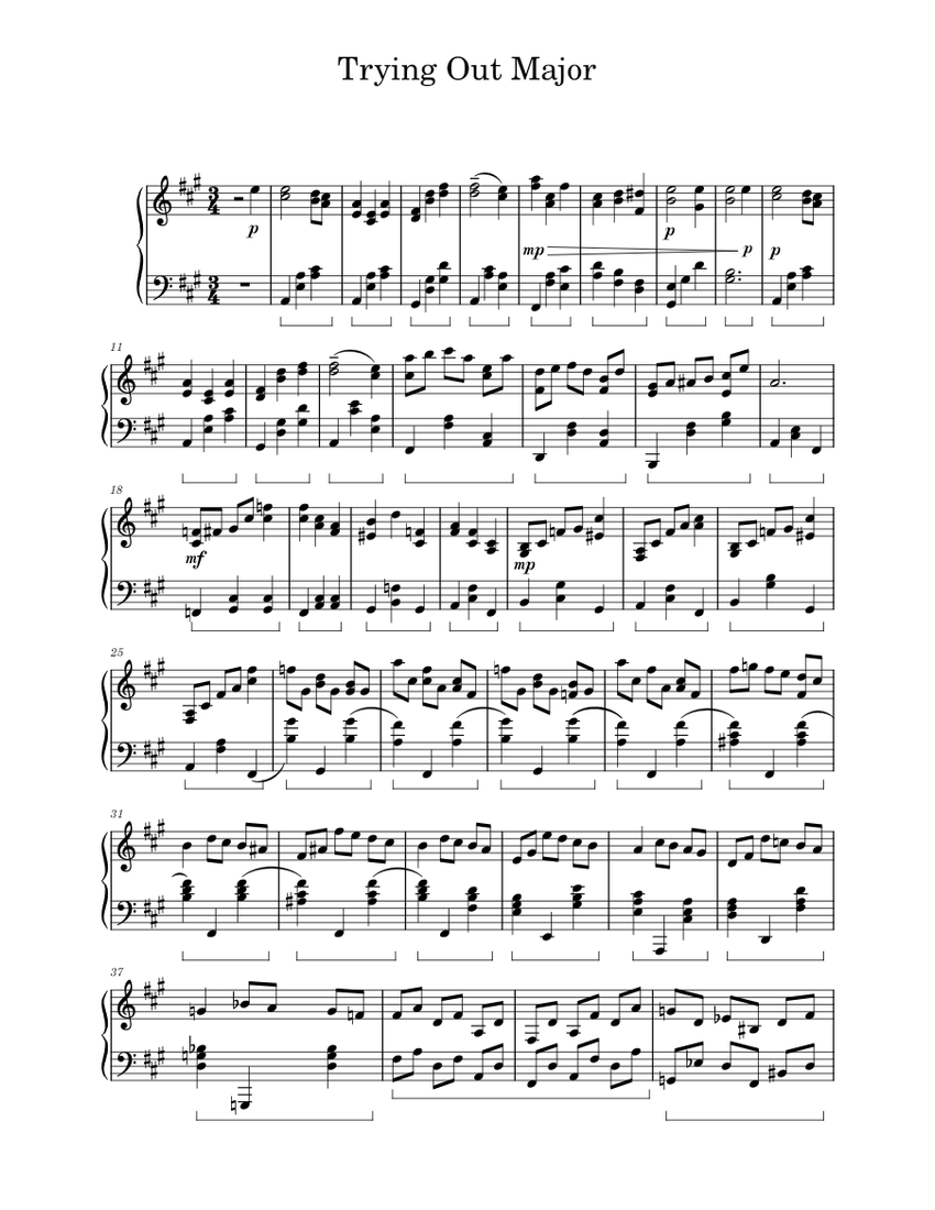9 || Trying Out Major Sheet music for Piano (Solo) | Musescore.com