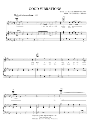 Good Vibrations - The Beach Boys Sheet Music for Piano, Organ ...