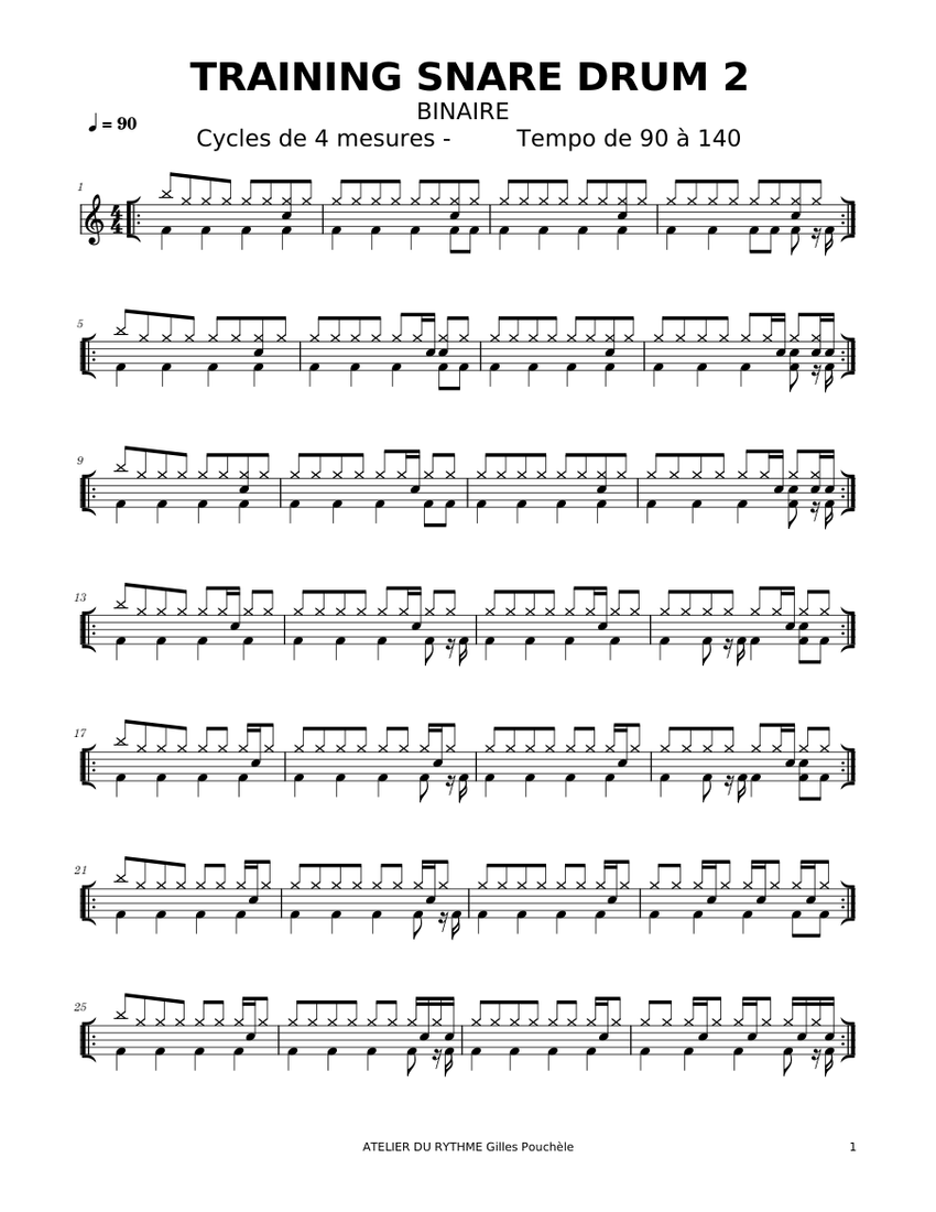 TRAINING SD2 Sheet music for Drum group (Solo) | Musescore.com