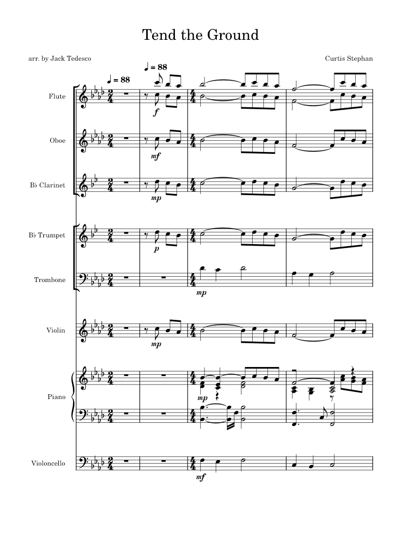 Tend the Ground Sheet music for Piano, Trombone, Flute, Oboe & more ...