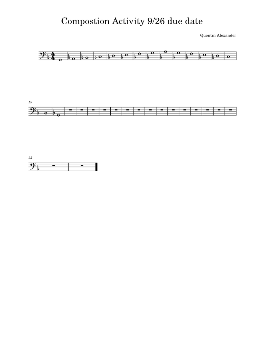 Composition Activity 9/26 due date Sheet music for Piano (Solo ...