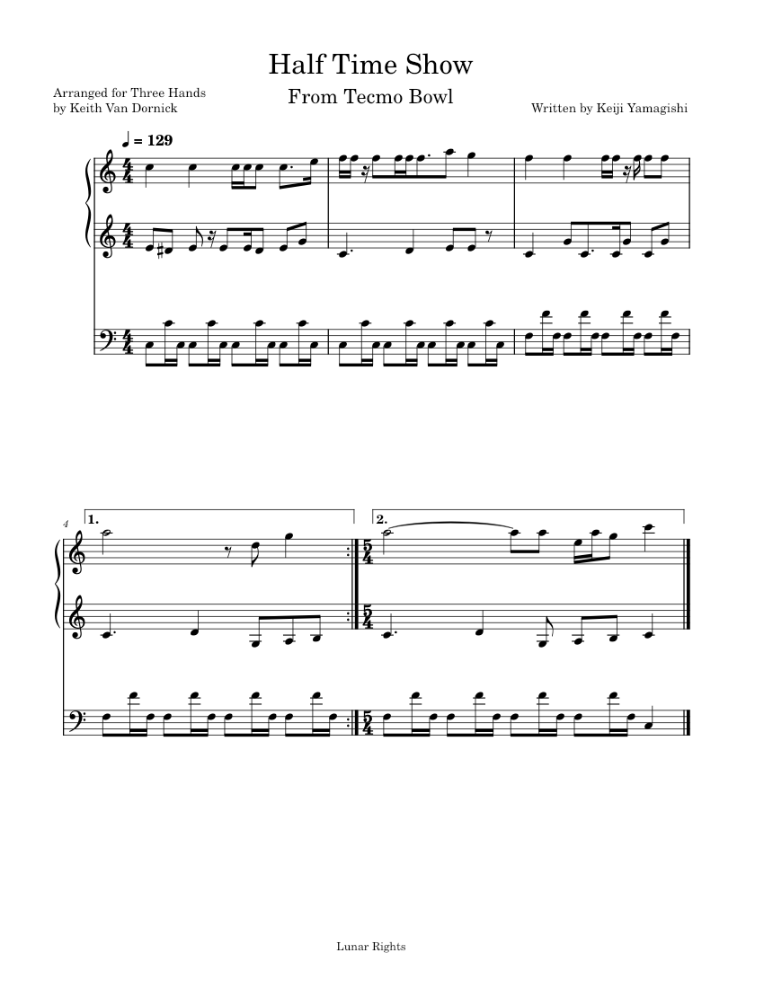 Half Time Show – Keiji Yamagishi Sheet music for Piano (Piano Duo) Easy ...