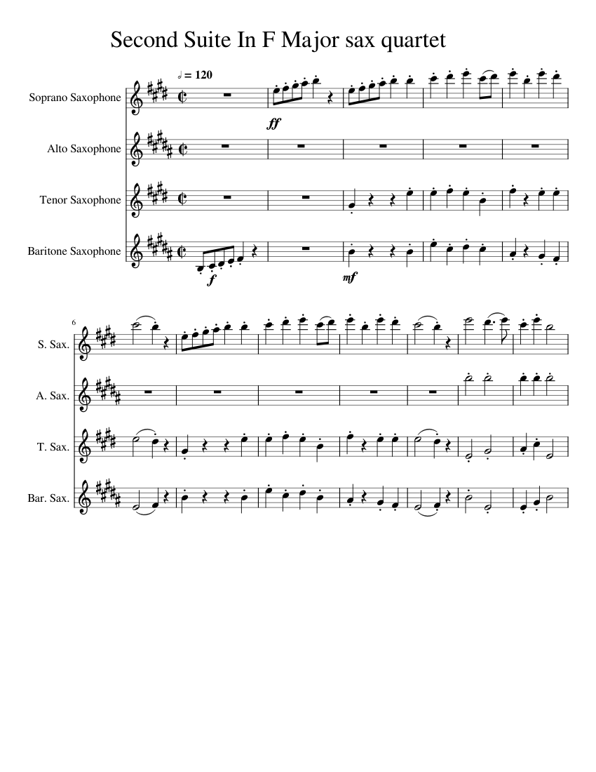 Second_Suite_In_F_Major_Alto_Sax Sheet music for Saxophone alto ...