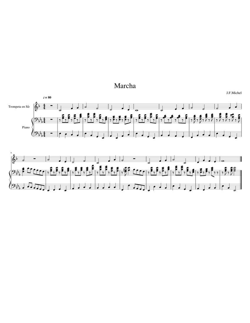 Marcha Sheet music for Piano, Trumpet in b-flat (Solo) | Musescore.com