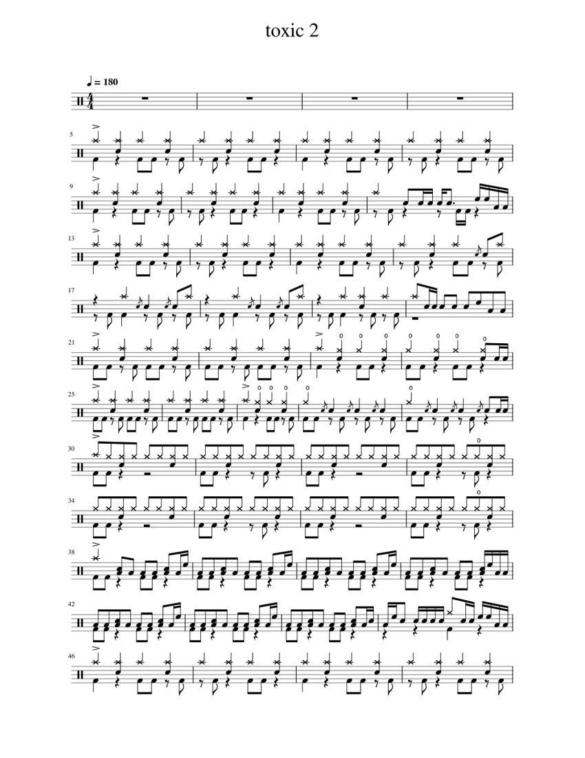 toxic_2 Sheet music for Drum group (Solo) | Musescore.com