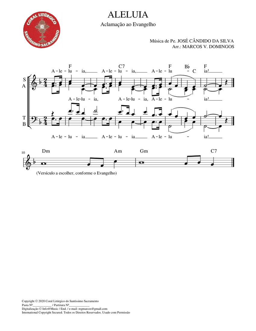 ALELUIA Sheet music for Female, Male (Church Choir) | Musescore.com