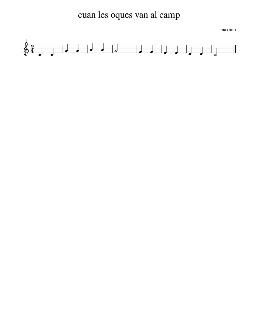 cuan_les_oques_van_al_camp Sheet music for Recorder (Solo) | Musescore.com