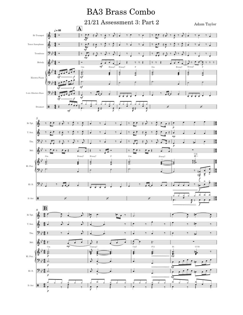 Part 2 BA3 Brass Combo Assessment 3 21 22 - piano tutorial