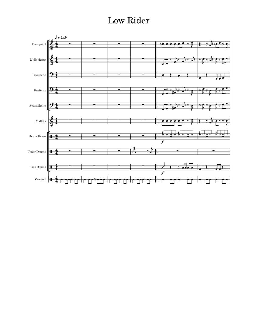 Low rider – War Sheet music for Trombone, Trumpet in b-flat, French ...