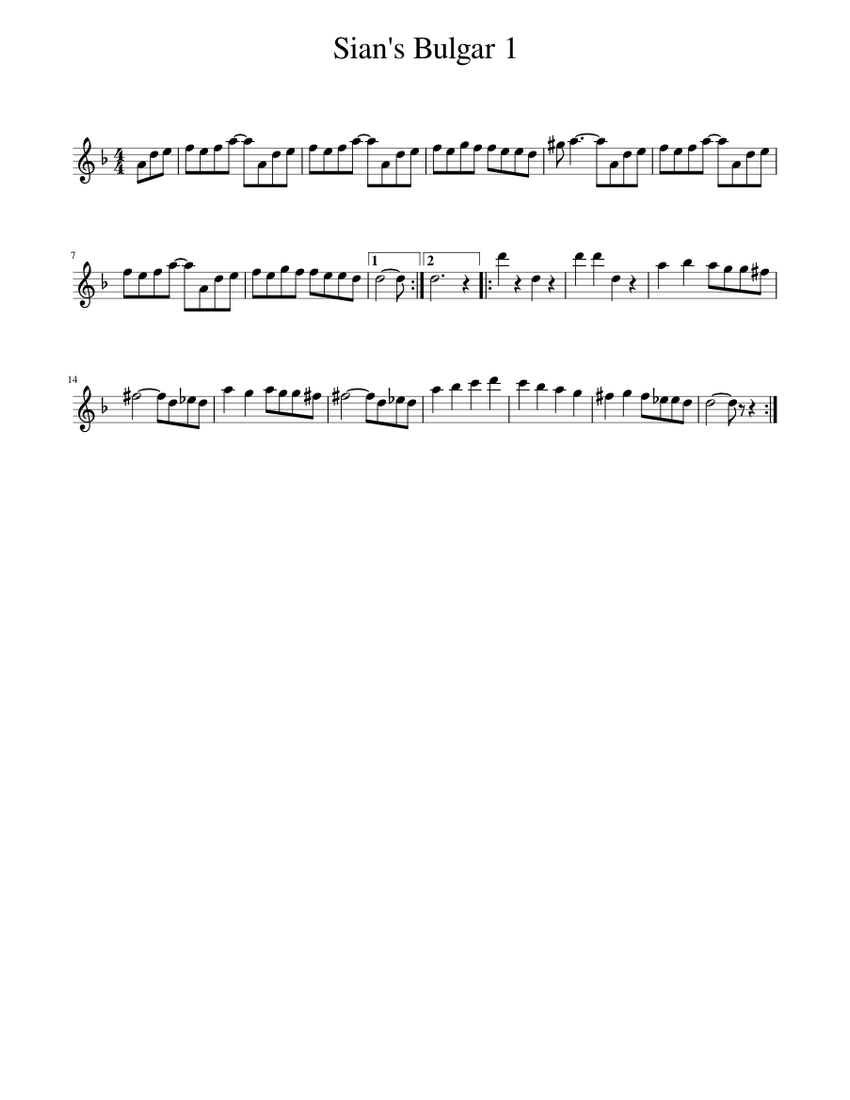 Sian's Bulgar 1 Sheet music for Piano (Solo) Easy | Musescore.com