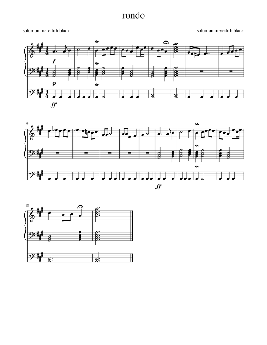 rondo 1 Sheet music for Organ (Solo) | Musescore.com