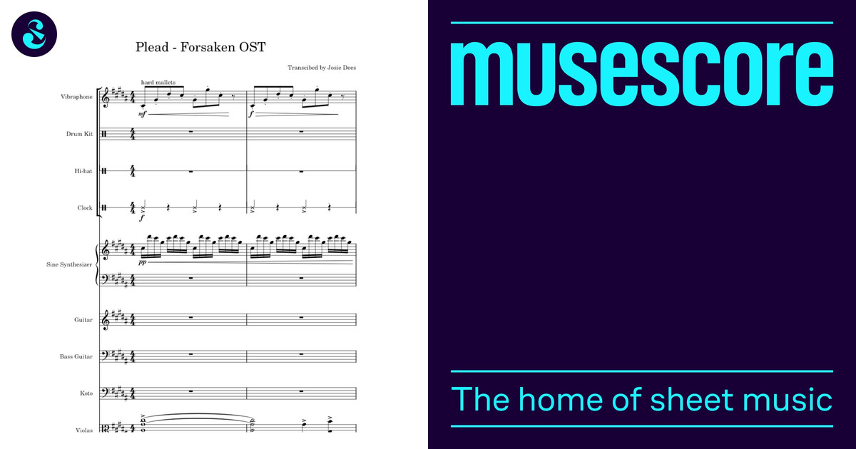 Plead - Forsaken OST Sheet Music for Vibraphone, Guitar, Bass guitar, Drum group & more ...