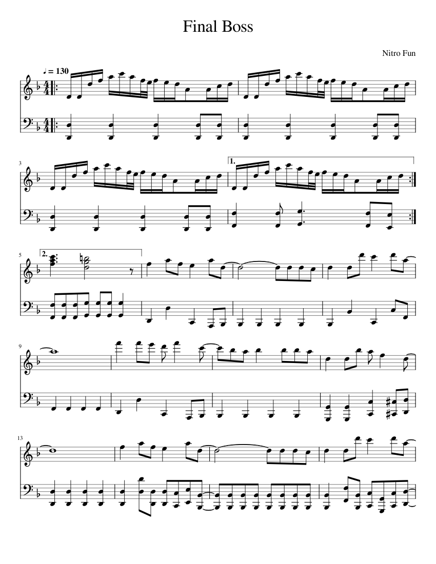 Final Boss Sheet music for Piano (Solo) | Musescore.com
