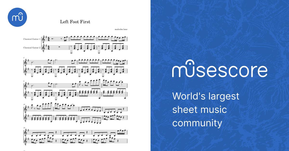 Left Foot First Sheet music for Guitar (Mixed Duet) | Musescore.com