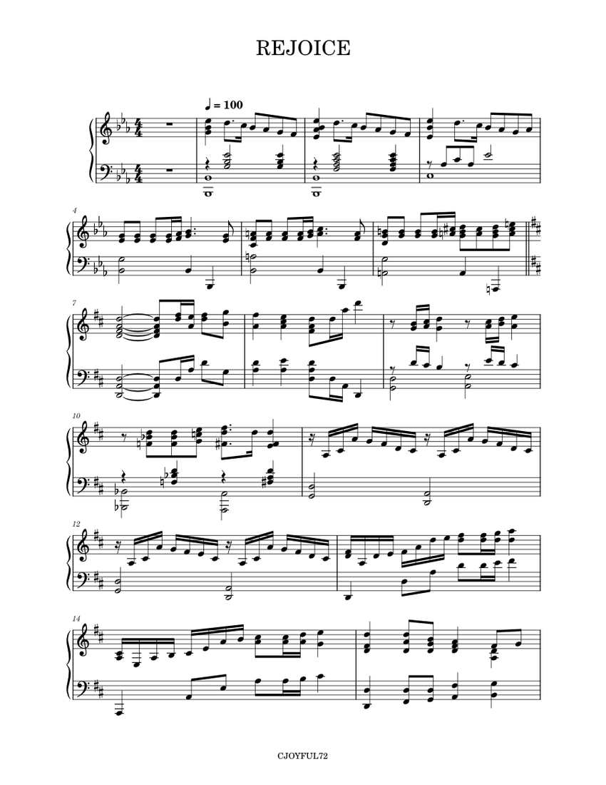 REJOICE Sheet music for Piano (Solo) | Musescore.com