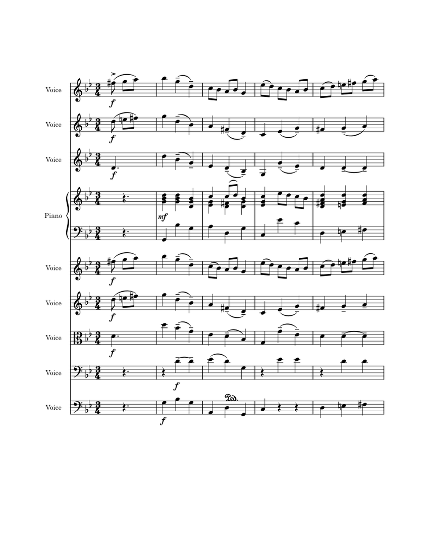 Children ancient menuet for 3 violins Sheet music for Piano, Vocals (Mixed Quartet) | Musescore.com