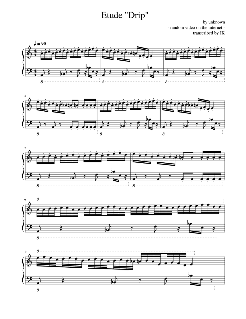 Etude "Drip" Sheet Music for Piano (Solo) | MuseScore.com