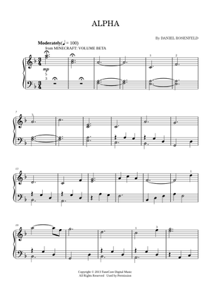 Alpha (full) - Minecraft Credits/End Poem Sheet Music for Piano (Solo ...