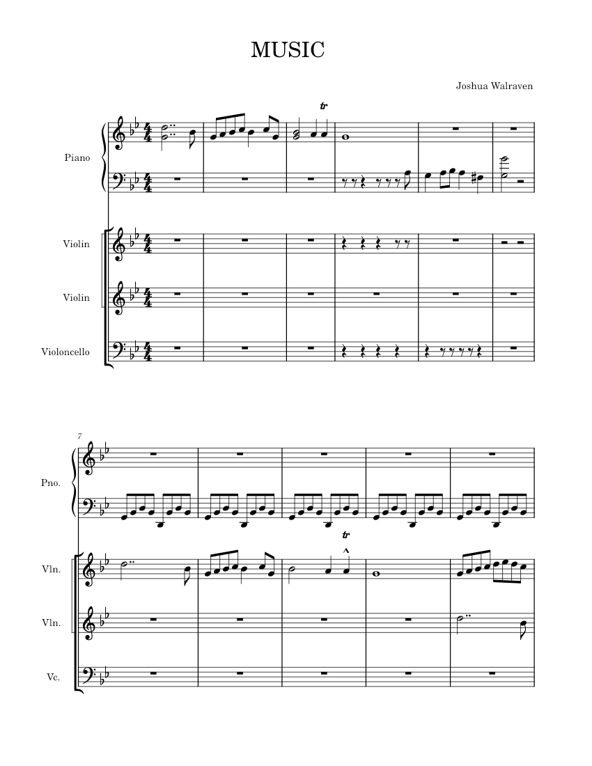 MUSIC Sheet music for Piano, Violin, Cello (Mixed Quartet) | Musescore.com