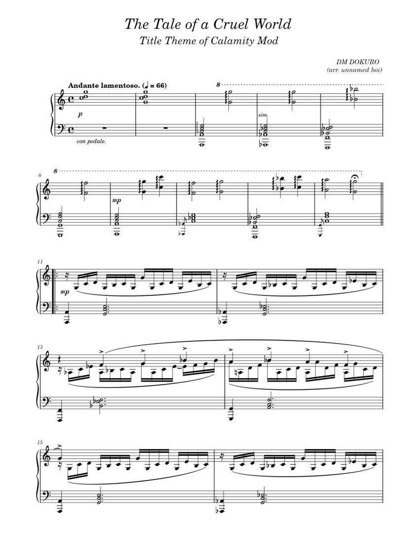 Terraria Calamity Mod OST | DM DOKURO - The Tale of a Cruel World ...