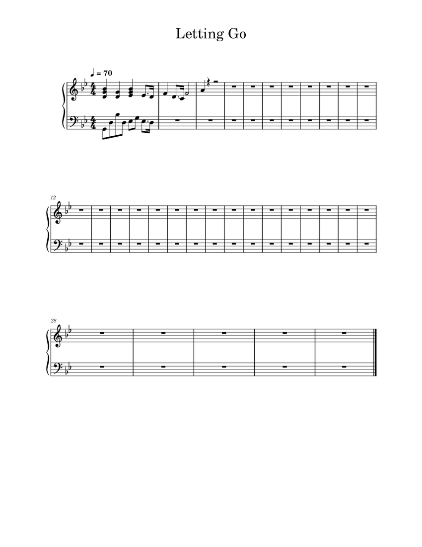 Letting Go Sheet Music for Piano (Solo) easy | MuseScore.com