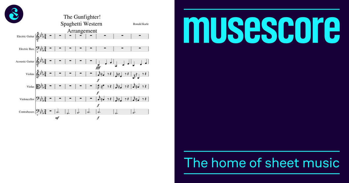 The Gunfighter! Spaghetti Western Arrangement Sheet Music for Guitar ...