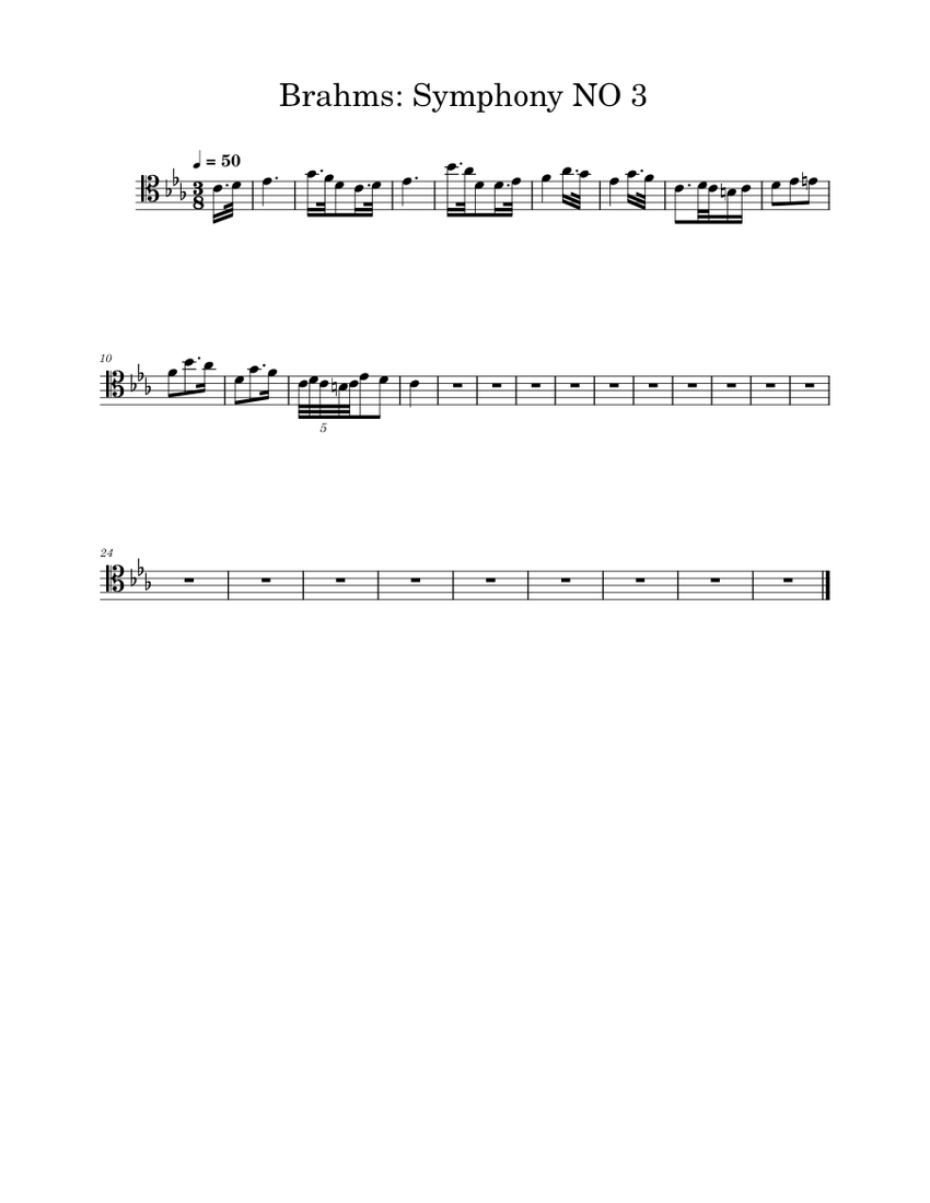 Brahms__Symphony_NO_3 Sheet Music for Piano (Solo) Easy | MuseScore.com