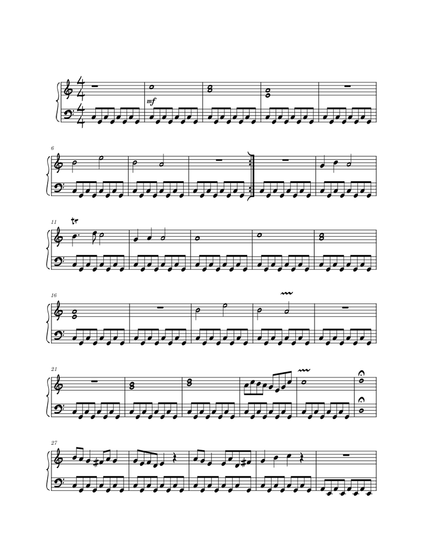 1123 Sheet music for Piano (Solo) Easy | Musescore.com