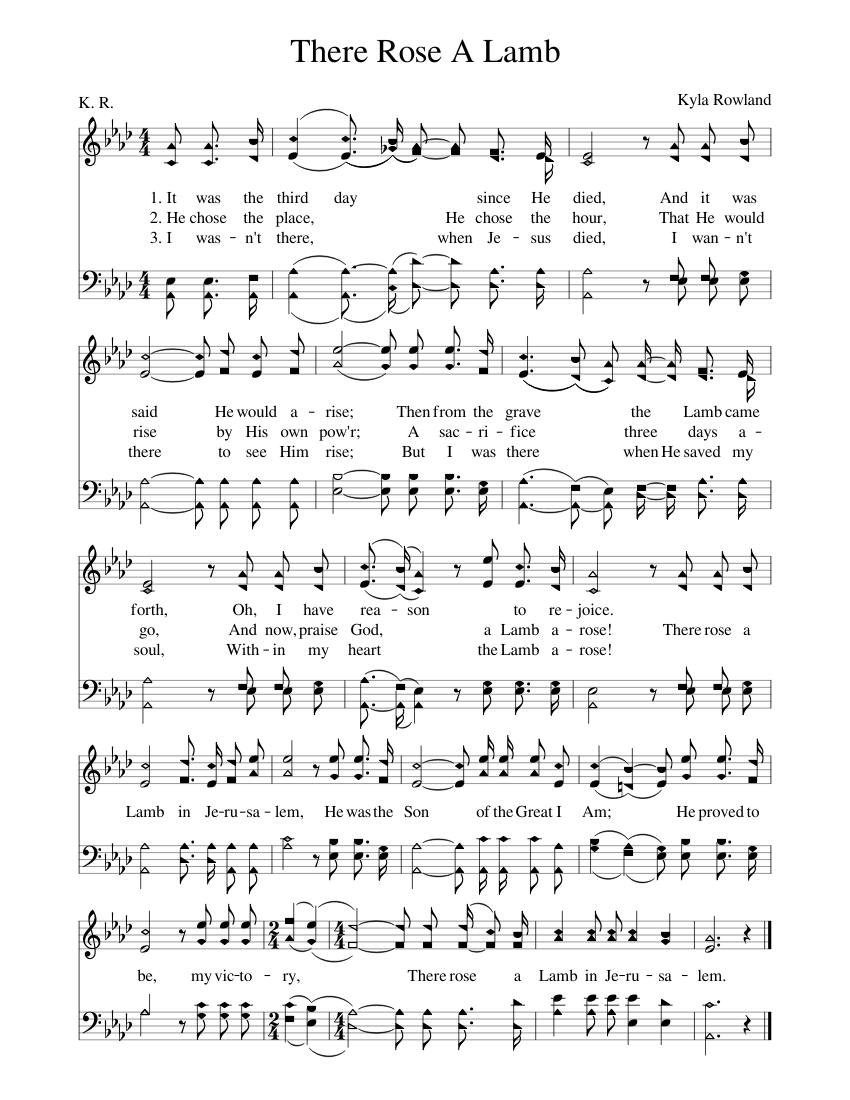 There Rose A Lamb Sheet Music for Female, Male (Choral) | MuseScore.com