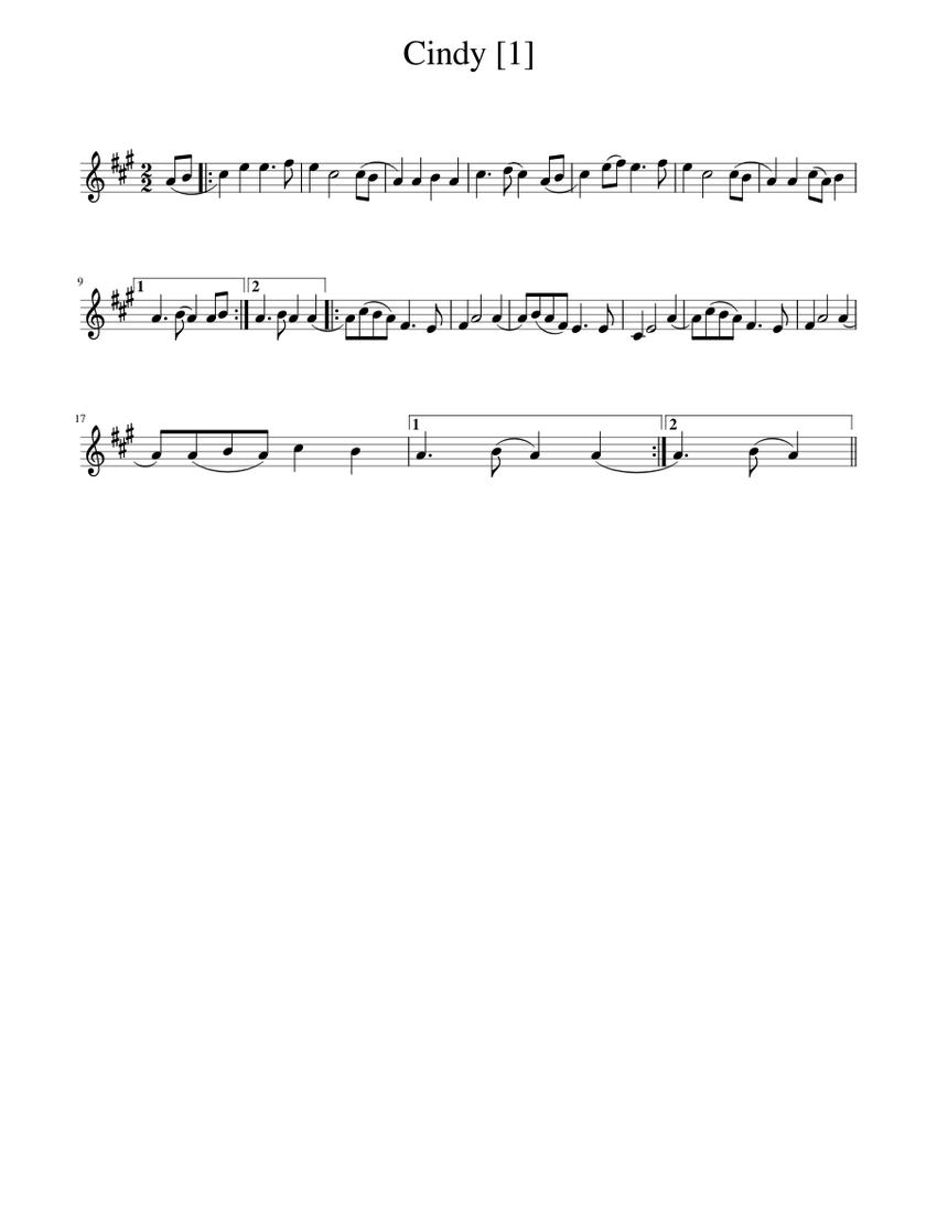 Cindy Sheet music for Piano (Solo) Easy | Musescore.com
