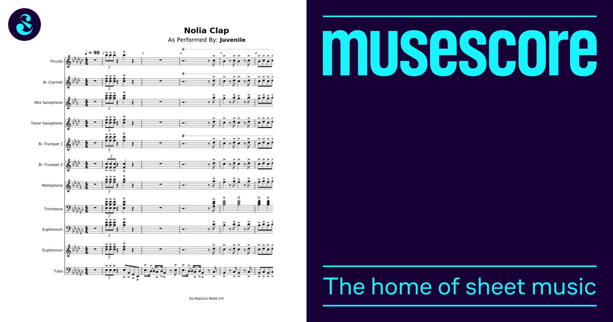 Nolia Clap Sheet music for Trombone, Euphonium, Tuba, Mellophone & more ...