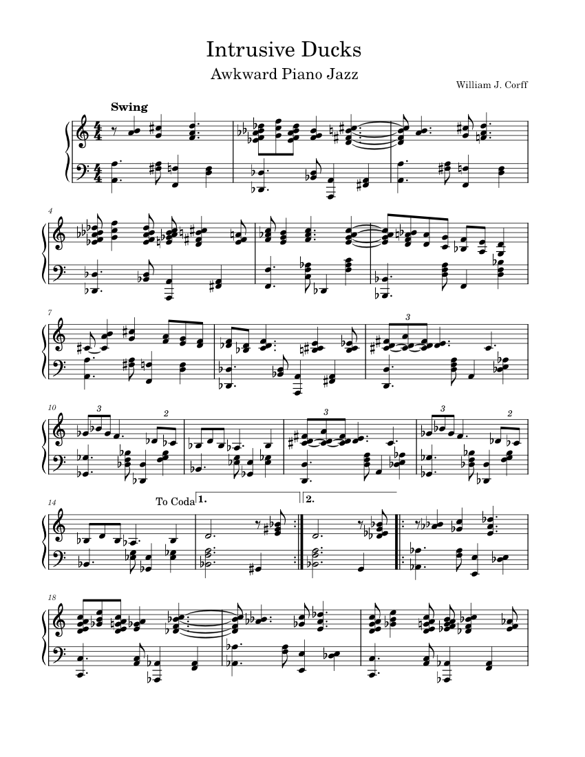 Intrusive Ducks Sheet music for Piano (Solo) | Musescore.com