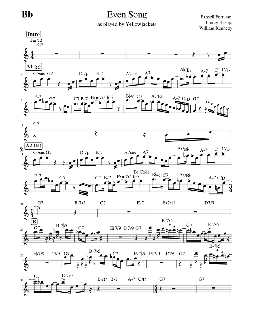 Even Song - Russell Ferrante, Jimmy Haslip, William Kennedy (Bb) v5 ...