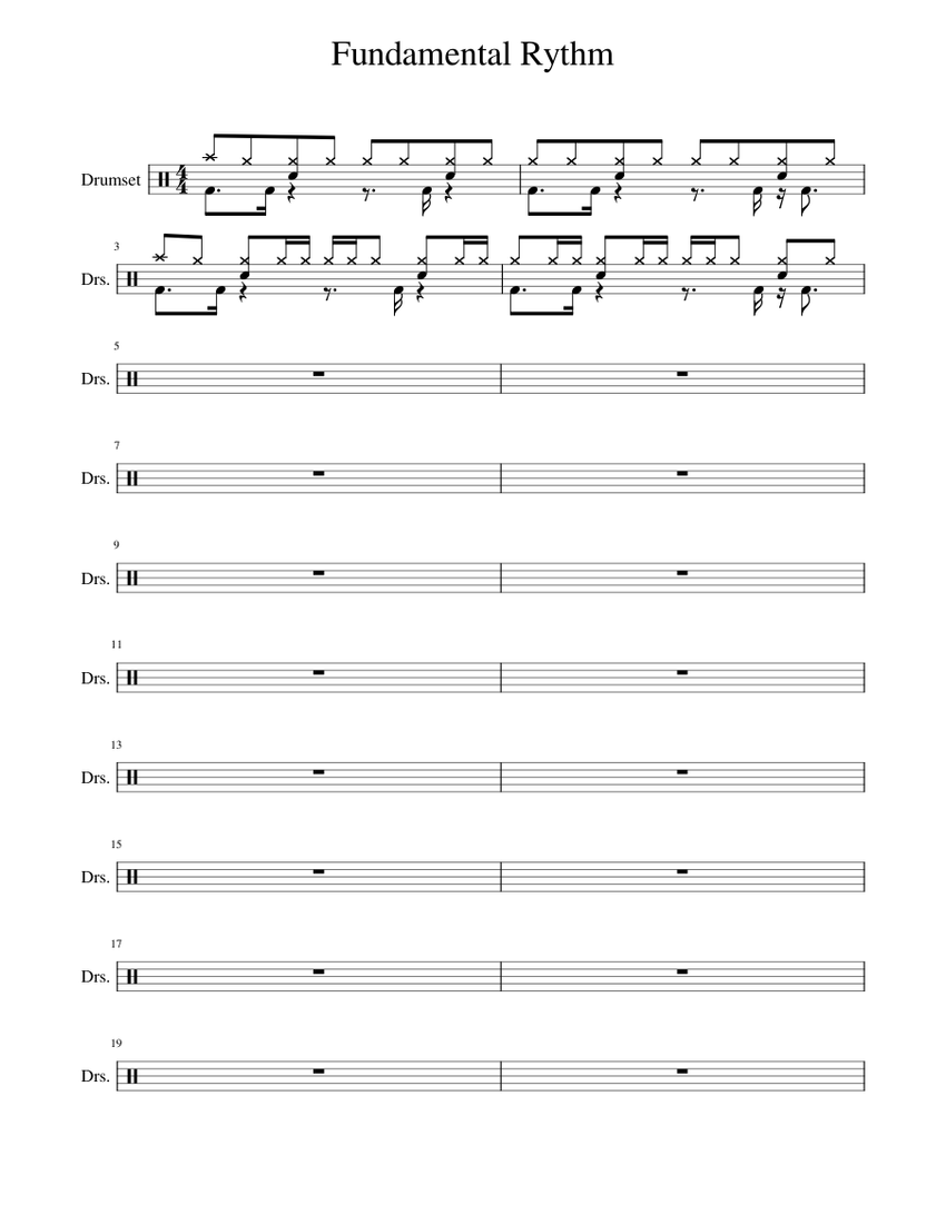 Fundamental_Rythm Sheet music for Drum group (Bands) | Musescore.com