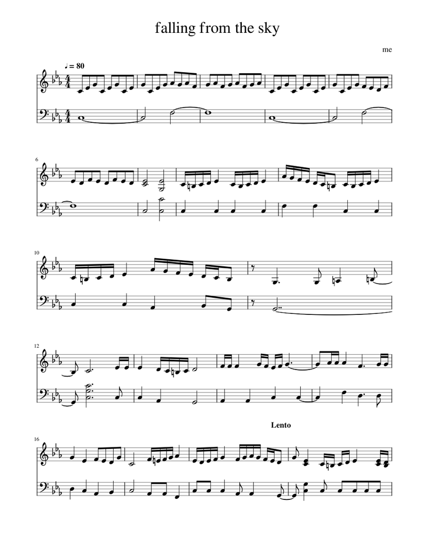 Falling from the sky Sheet Music for Piano (Solo) easy | MuseScore.com