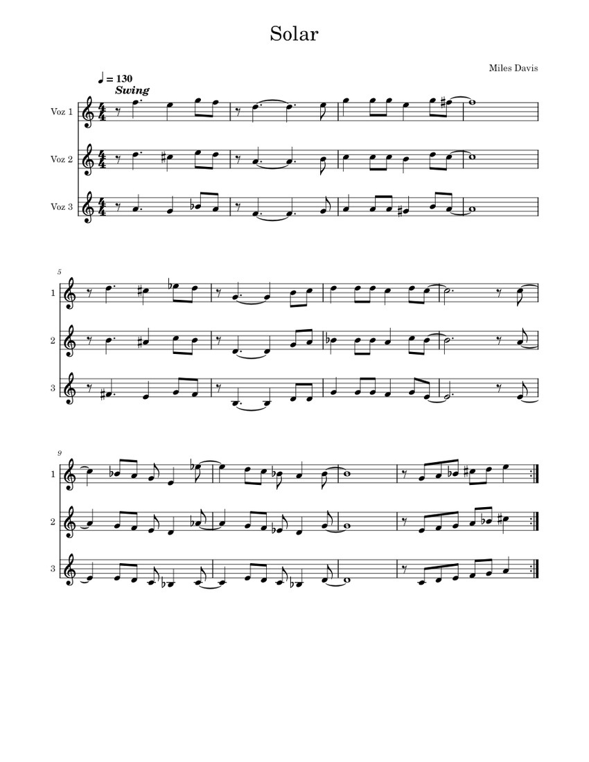 Solar Sheet music for Piano (Mixed Trio) | Musescore.com
