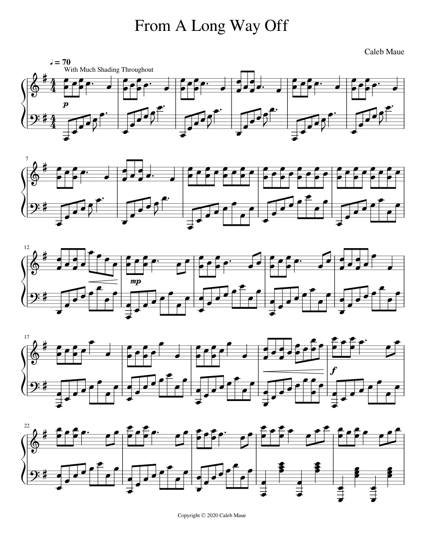From A Long Way Off Sheet music for Piano (Solo) | Musescore.com