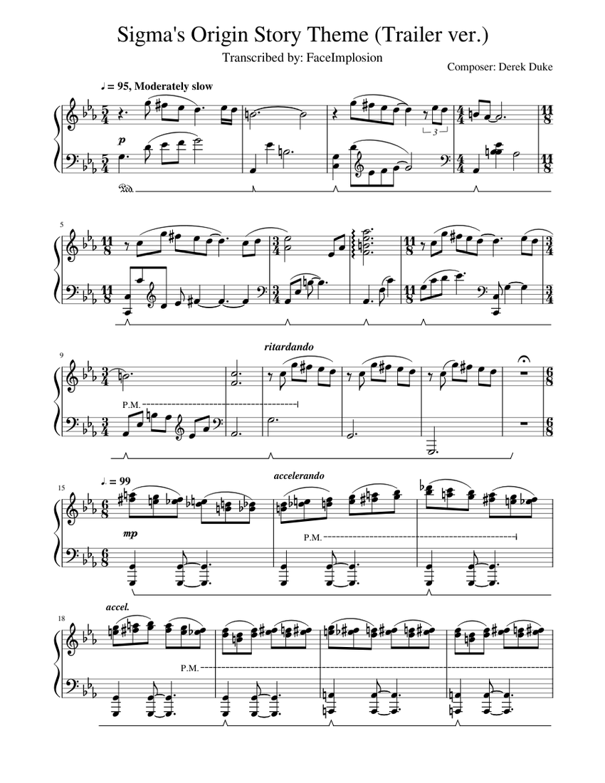 Sigma Origin Story Theme Sheet music for Piano (Solo) | Musescore.com