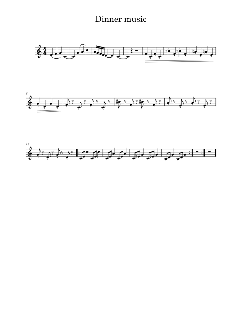 Dinner music Sheet music for Piano (Solo) Easy | Musescore.com