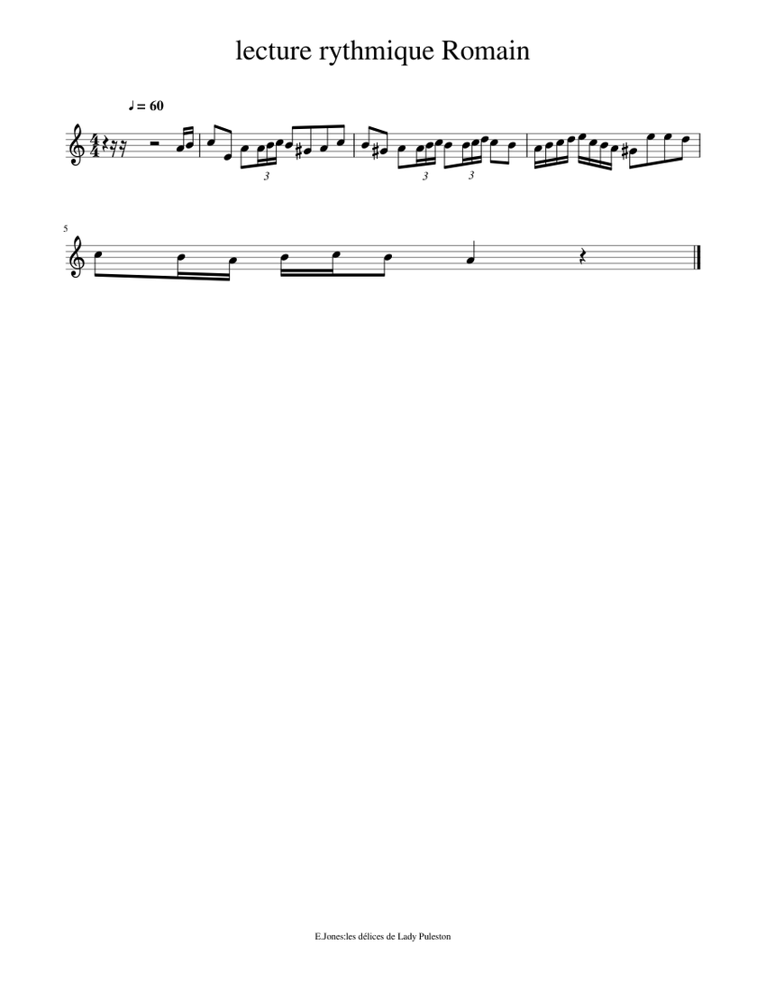 lecture rythmique Romain Sheet music for Piano (Solo) Easy | Musescore.com