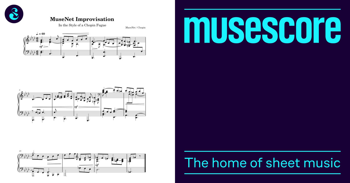 Frédéric Chopin - MuseNet in the Style of a Chopin Fugue Sheet music ...