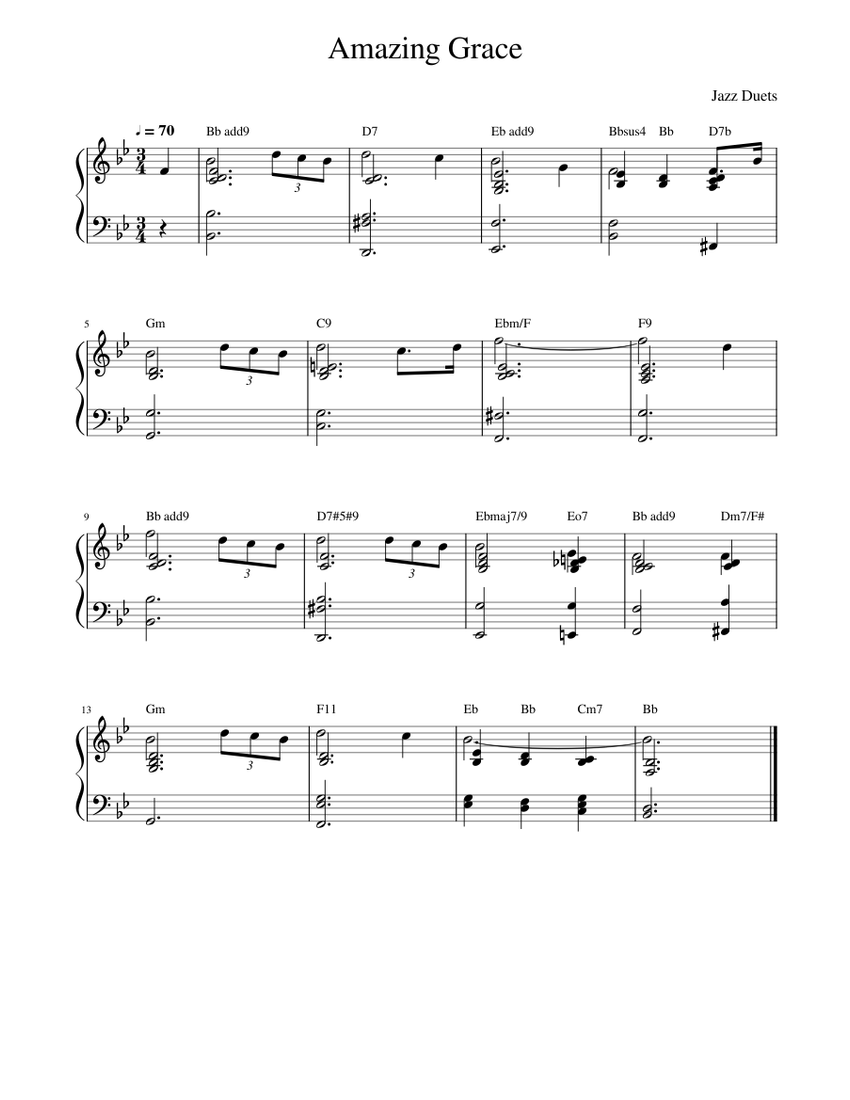 Amazing Grace Sheet Music for Piano (Solo) Easy | MuseScore.com