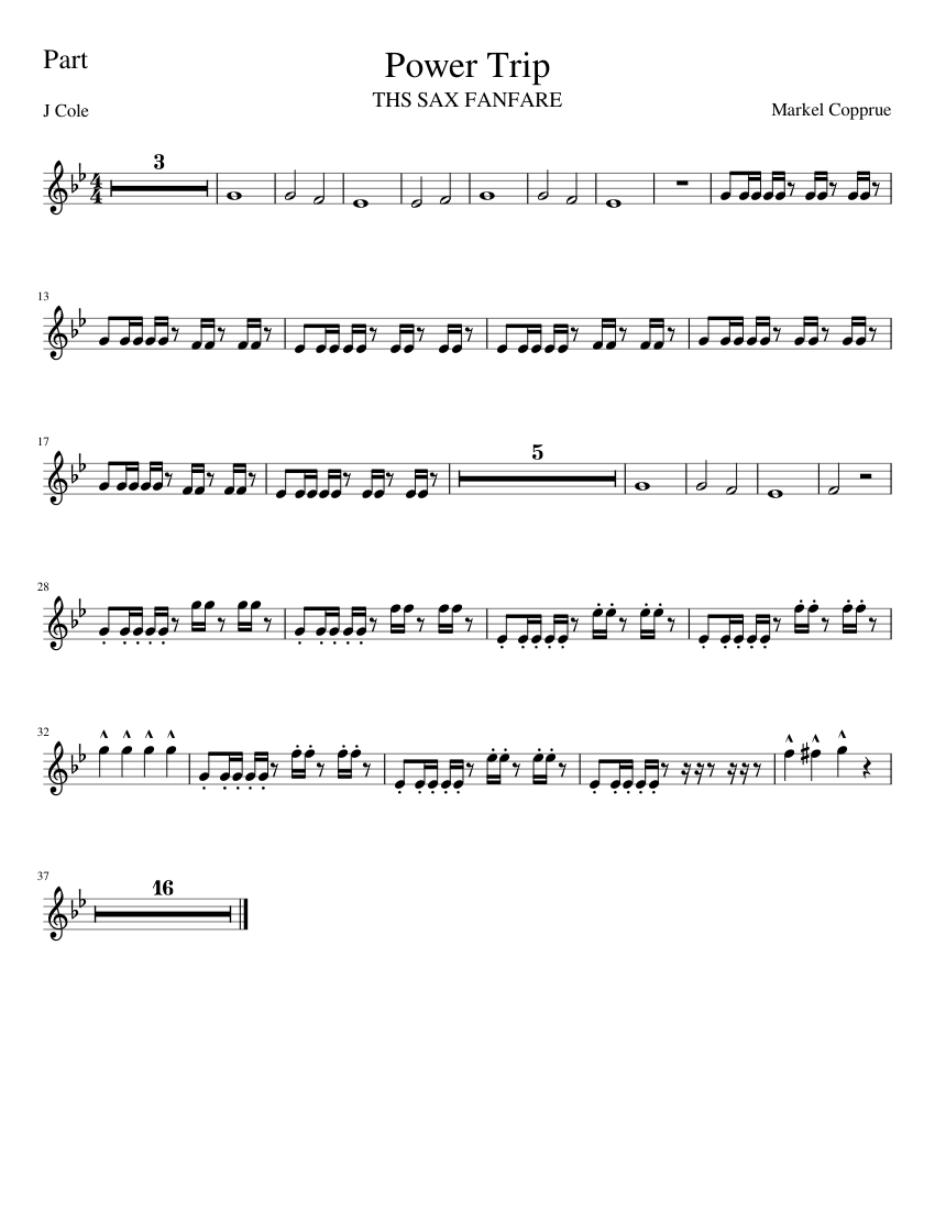 Power Trip Part Sheet music for Saxophone alto (Saxophone Ensembles ...
