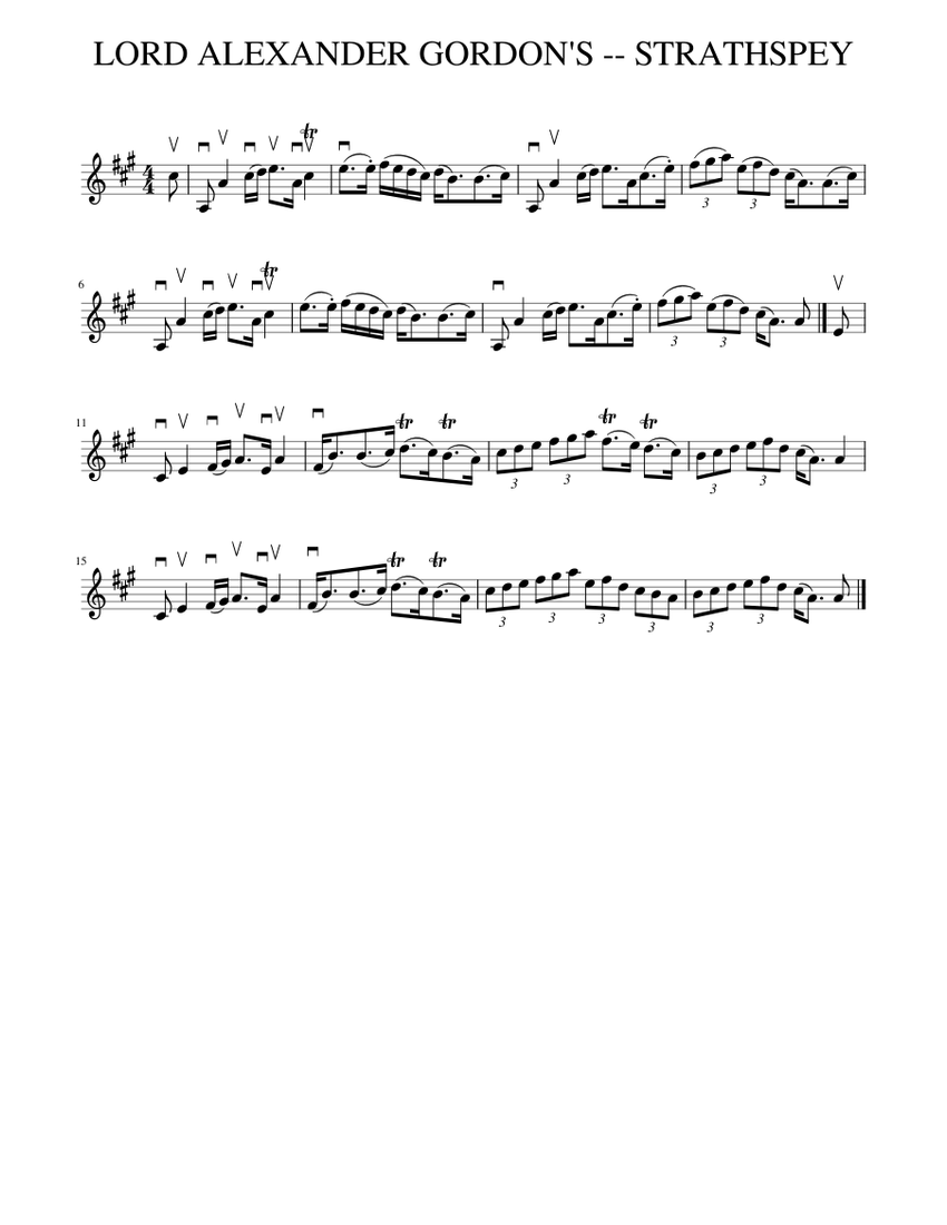 LORD ALEXANDER GORDON'S -- STRATHSPEY Sheet music for Piano (Solo) Easy ...