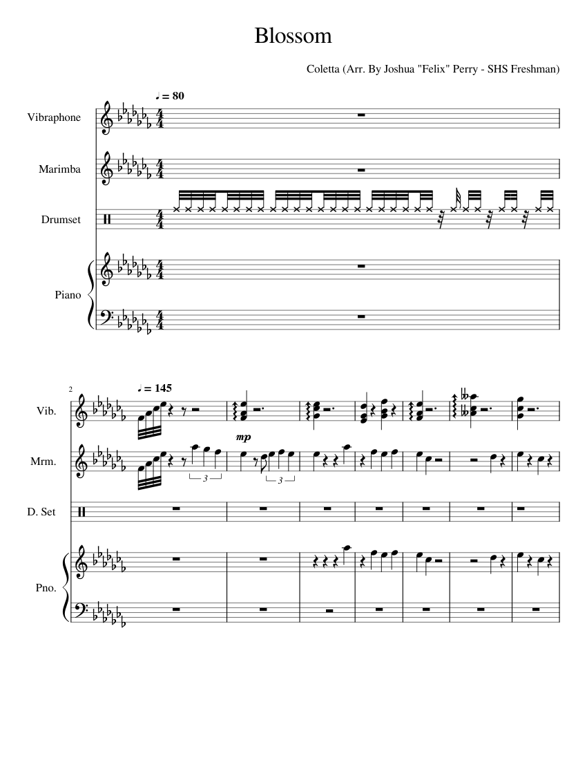 Coletta - Blossom (Arr. by Joshua "Felix" Perry) Sheet music for Piano ...