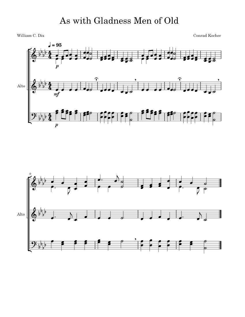 As With Gladness, Men of Old ALTO – William Chatterton Dix Sheet Music ...