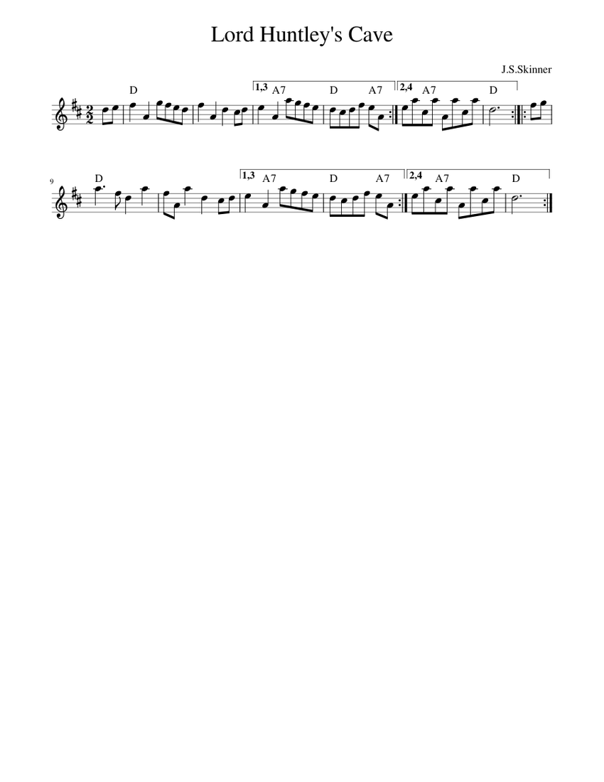 Lord Huntley's Cave - piano tutorial
