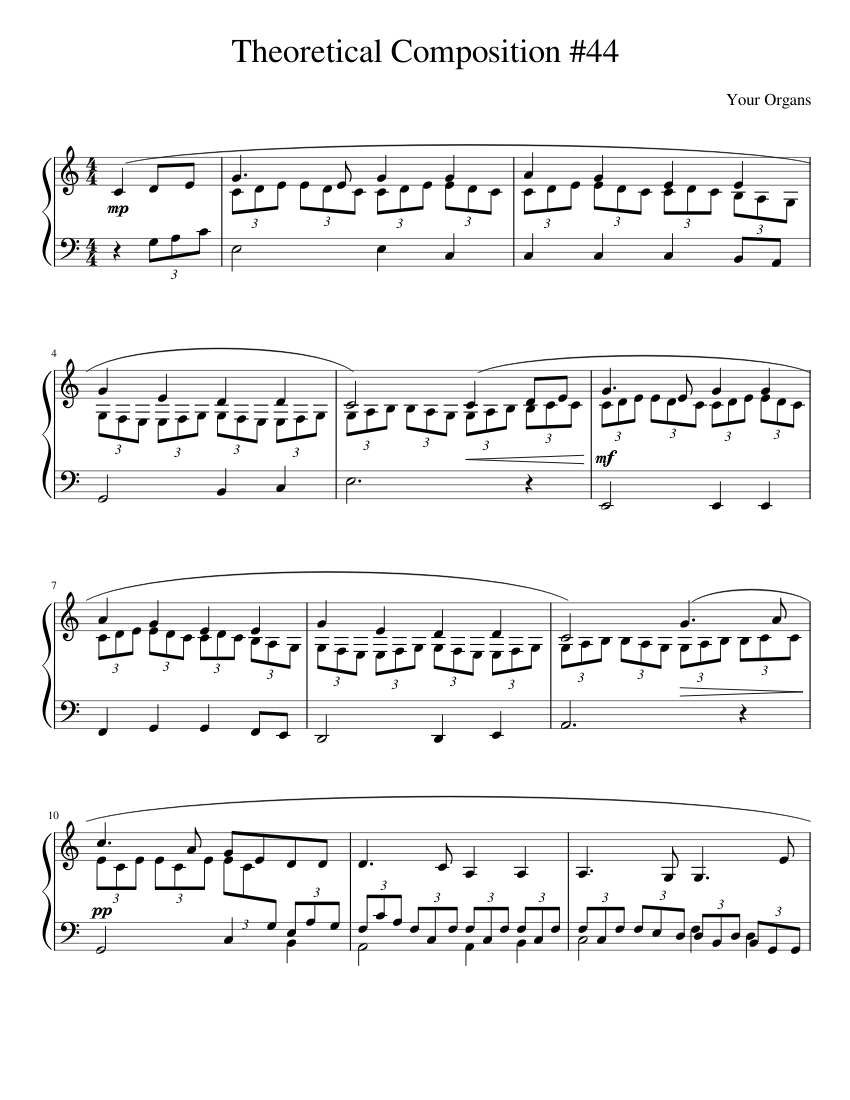 Theoretical Composition #44 Sheet Music for Piano (Solo) | MuseScore.com