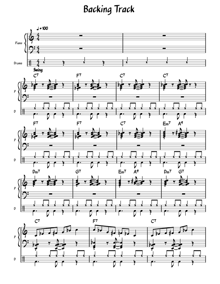 Backing Track - piano tutorial